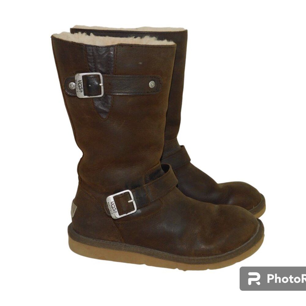 Ugg Kensington Boot Moto Combat Style Shearling Lined… - Gem